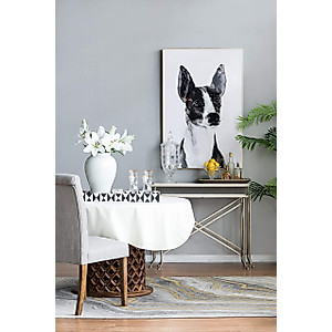 A&B Home Rectangular Serving Tray,Hanley Geometric Wood Trays with Handles,Decorative Trays with Vibrant Black and White Art Decor Patterns in 2 asst,25x15 inch