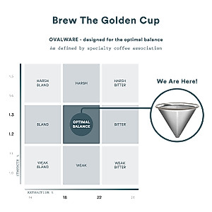 OVALWARE Paperless Stainless Steel Pour Over Coffee Filter – Reusable and Permanent Coffee Cone Dripper for Ovalware, Chemex, Hario and Other Carafes