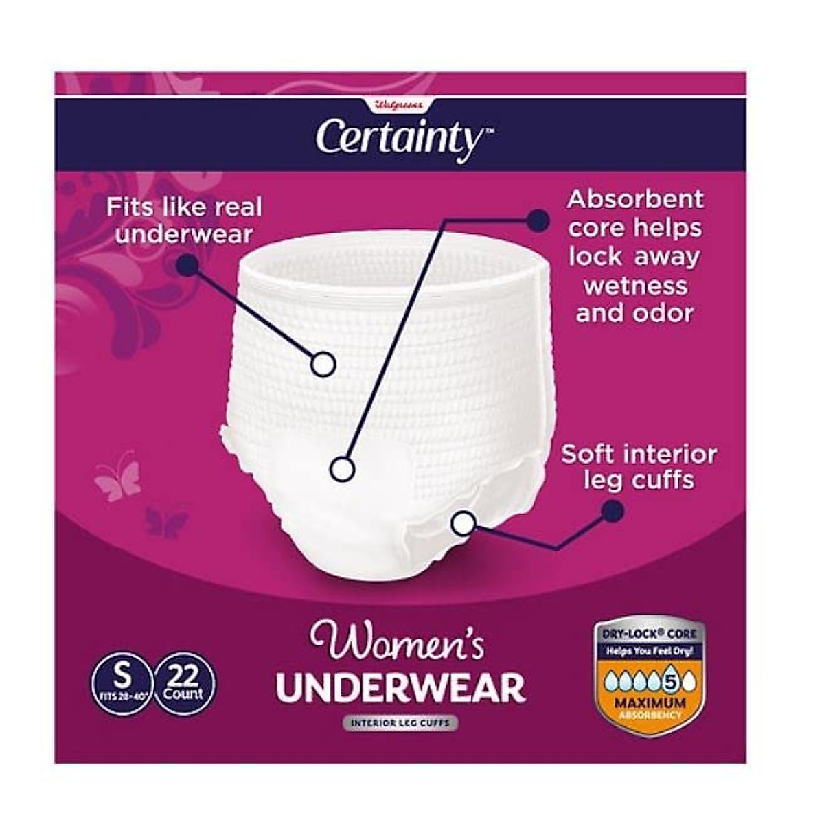 Walgreens Certainty Women's Underwear Maximum Absorbency Small 22.0ea
