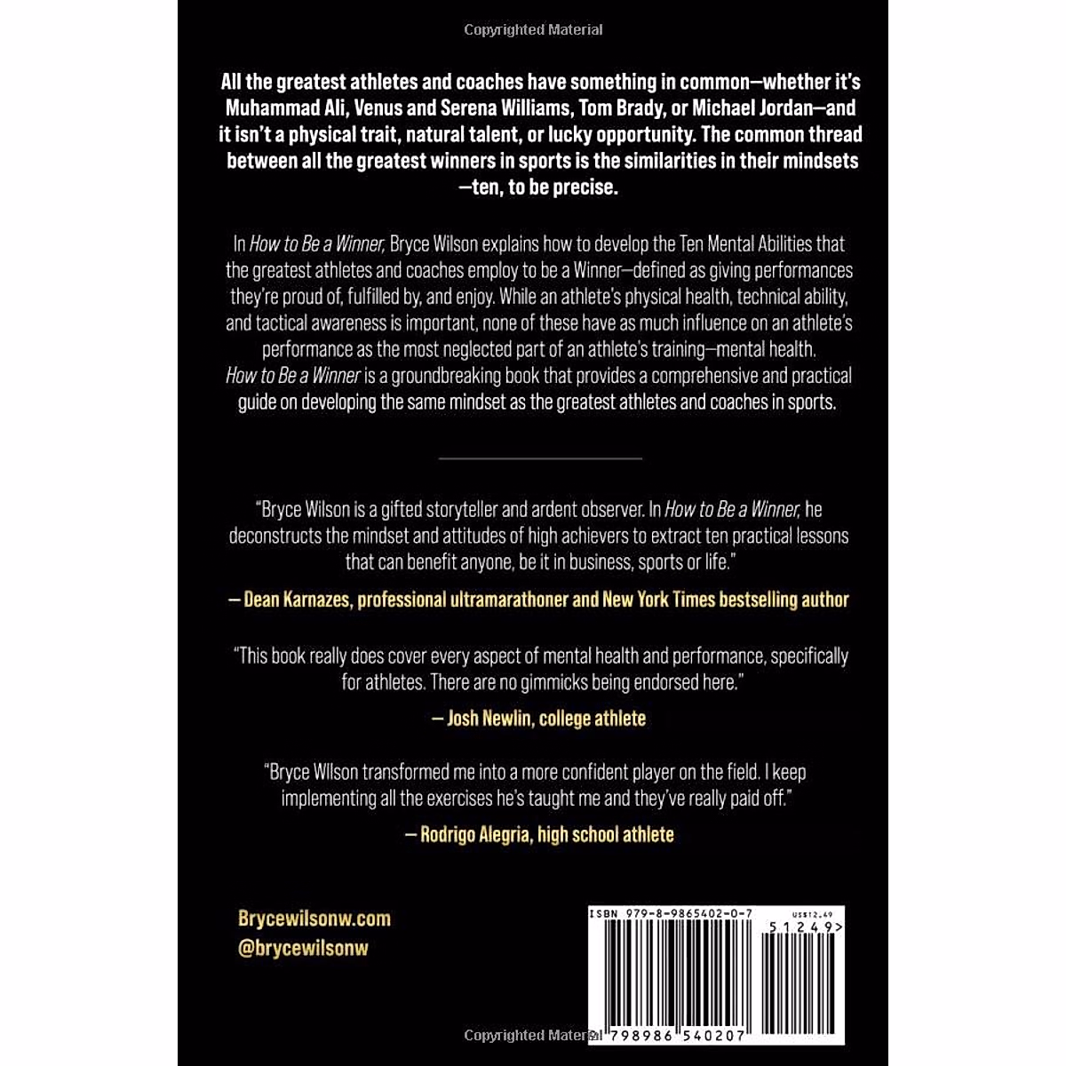 How to Be a Winner: An Athlete’s Mental Health and Performance Guide From the Greatest Winners in Sports