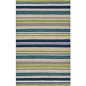 Couristan Cottages Alki Reversible Indoor/Outdoor Area Rug, 8' x 10', Ocean Shades Blue-Green