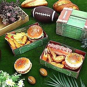100 Pcs Football Paper Food Trays Ball Paper Party Bowls Sports Theme Candy Holder Trays Football Bowl Football Party Supplies Disposable Serving Tray for Football Sports Event Family Food Party Decor