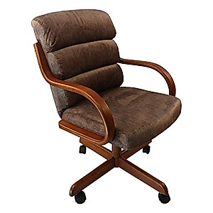 Caster Chair Company Hamilton Swivel Tilt Caster Dining Arm Chair in Tawny Microsuede (1 Chair)