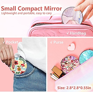 Acedada Compact Mirror, Pocket Mirror, Small Mirror for Purse, Portable Mini Travel Makeup Mirror, Folding Handheld Double-Sided 1x/2x Magnifying Compact Mirror for Women Girls - Eye