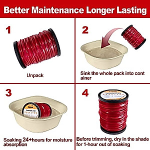 Cluparis 5-Pound Heavy Duty Square Trimmer Line .155-inch-by-492-ft Commercial String Trimmer Line in Spool, 0.155" Nylon Weed Eater String with Bonus Line Cutter（ Red）