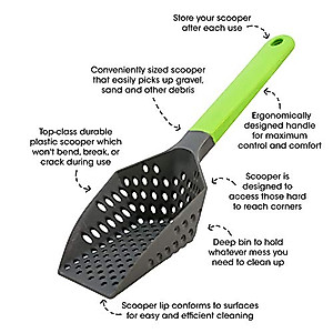 Cold Life Easy to Clean Sifting Litter Scoop Shovel for Small Pets Or Reptile Terrarium Sand Waste,Green,9 inches