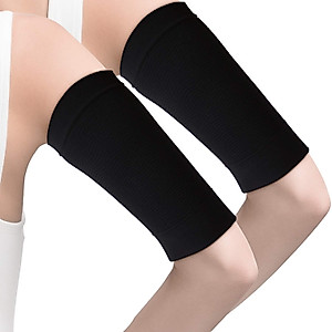 WILLBOND 4 Pairs Arm Sleeves Arm Elastic Compression Arm Shapers Sport Fitness Arm Shapers for Women Girls (black)