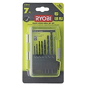 Ryobi A10D07G Black Oxide Drill Bit Set, 7 Pcs