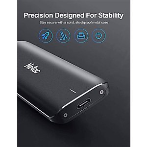 Netac SSD External Drive, Portable SSD 1TB for Type C, Up to 980MB/s, NVME SSD PCIE, USB 3.2 Gen2 10Gbps External Solid State Drive