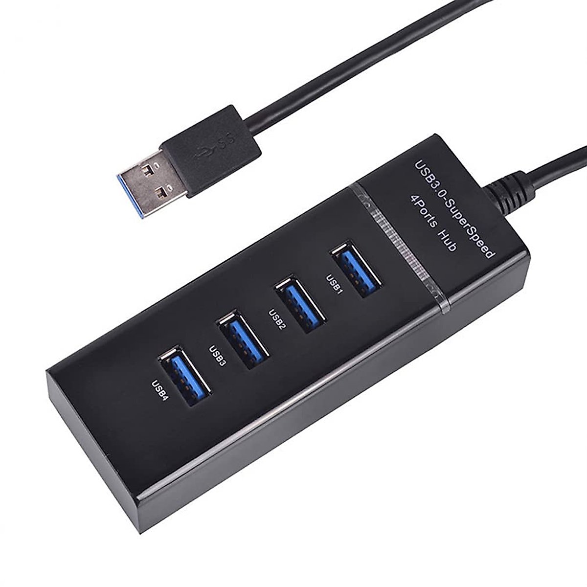 YDC 4 Port USB 3.0 Multi High Speed HUB Splitter Expansion Desktop PC Laptop Adapter Compatible with PC Max OS and Linux