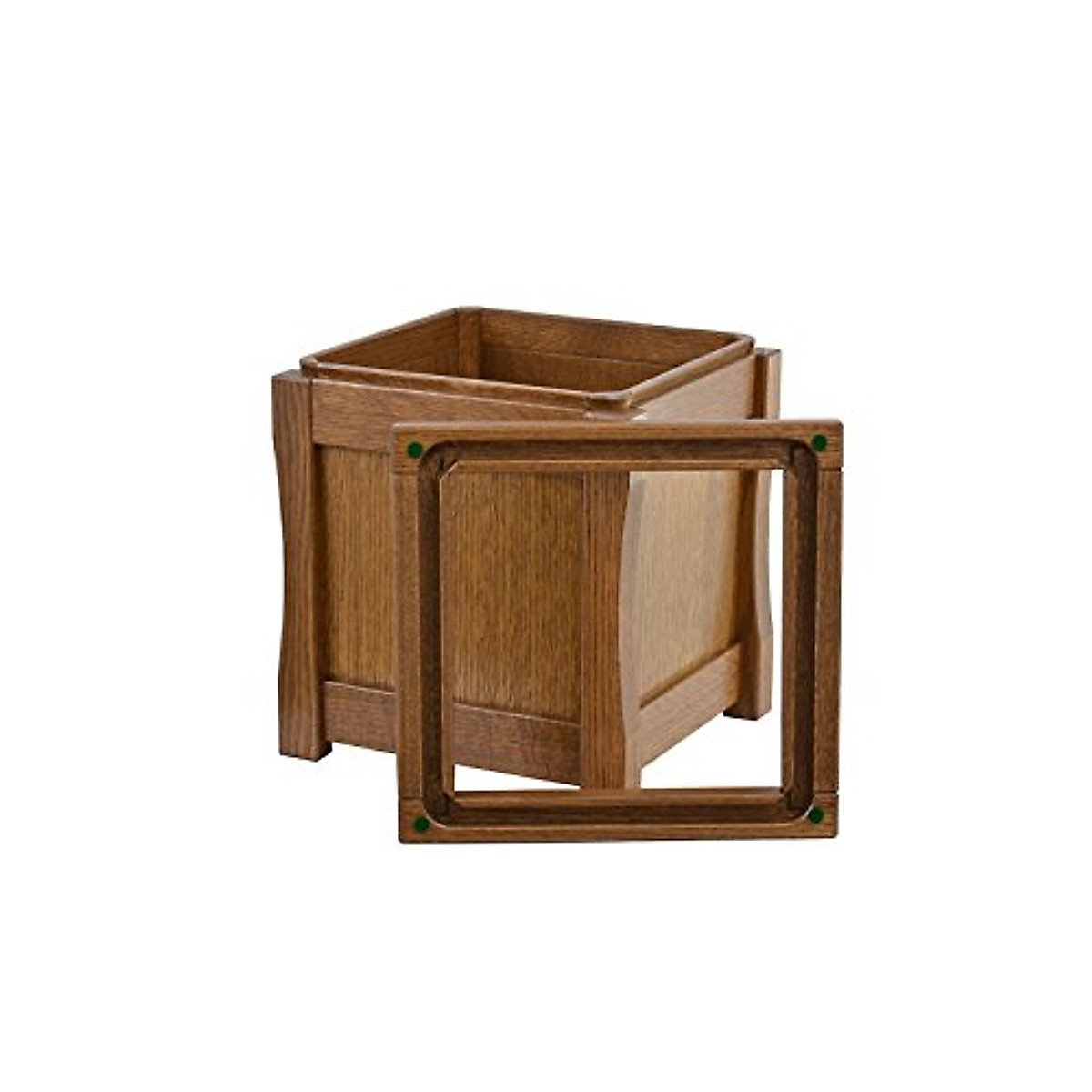 Noble Wood Medium Wooden Trash can. Mission Style. Oak. CQ-2-34