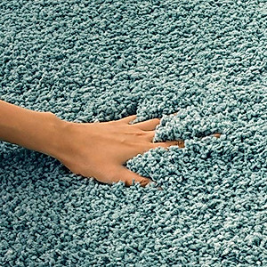 SAFAVIEH California Shag Collection Accent Rug - 4' x 6', Light Blue, Non-Shedding & Easy Care, 2-inch Thick Ideal for High Traffic Areas in Entryway, Living Room, Bedroom (SG151-6060)