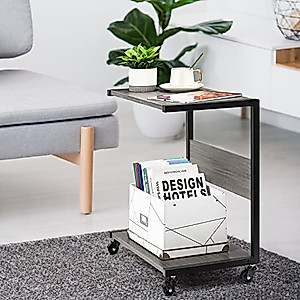Computer Tower Stand, C-Shape Tall 2-Tier Pc Stand, Computer Tower Floor Stand with Lockable Wheels,Mainly Placed Computer Cases and Printers，Suitable for School, Office, Home(Grey)
