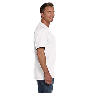 Fruit of the Loom 5 oz., 100% Heavy Cotton HD Pocket T-Shirt (3931P)- WHITE,2XL