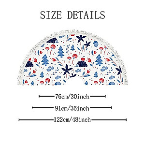 Small Christmas Tree Skirt Flower Hedgehog Christmas Elements,30 Inch Tree Skirt for Christmas Holiday Party Decoration,Rustic Tree Skirts Mat Home Indoor Outdoor Ornaments