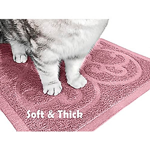 PetLike Cat Litter Mat, Thick Litter Trapping Mat, Durable Litter Box Mat Waterproof, Indoor Mat Washable Mats with Non-Slip Backing, Soft on Kitty Paws and Easy to Clean, Phthalate Free