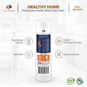 Aquaboon 2-Pack of 5 Micron 10" x 2.5" Pleated Sediment Water Filter Replacement Cartridge & Aquaboon 4-Pack of 5 Micron 10" Sediment Water Filter Replacement Cartridge