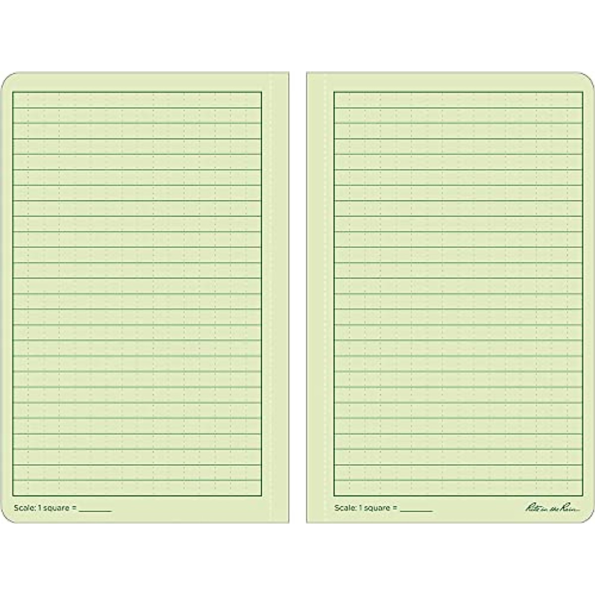 Rite In The Rain Weatherproof Tactical Field Notebook, 4 5/8" x 7", Green Cover, Universal Pattern with Reference Materials (No. 980), One Size (980L)