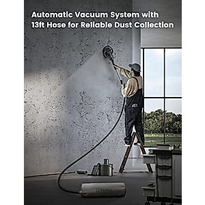 Drywall Sander, Ginour 750W Powerful Wall Sander, 7 Variable Speed 1000-1800RPM Electric Sander with LED Light, Extendable Handle, Portable Bag, Dust Hose, 12PCS Sanding Discs, for Ceiling and Wall