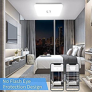 Airand 5000K LED Ceiling Light Flush Mount 24W 12.6in Square LED Ceiling Lamp for Kitchen Bathroom Hallway with 240Pcs LED Chips Without Flicker, 2050LM, IP44, 80Ra+, 180W Equivalent (Daylight White)