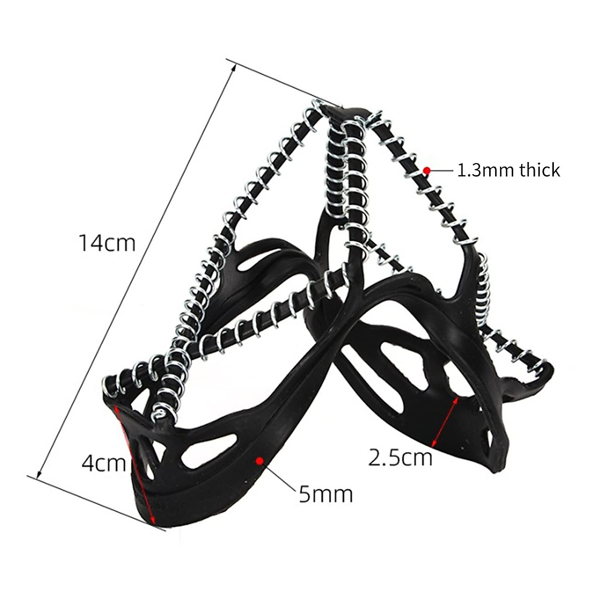 D-GROEE Ice Cleats Crampons Traction Snow Grips for Boots Shoes, Stainless Steel Snow Traction Cleats, Outdoor Sports Shoe Crampons Ice Grip for Ice Snow, Winter Hiking Climbing Ice Fishing Black