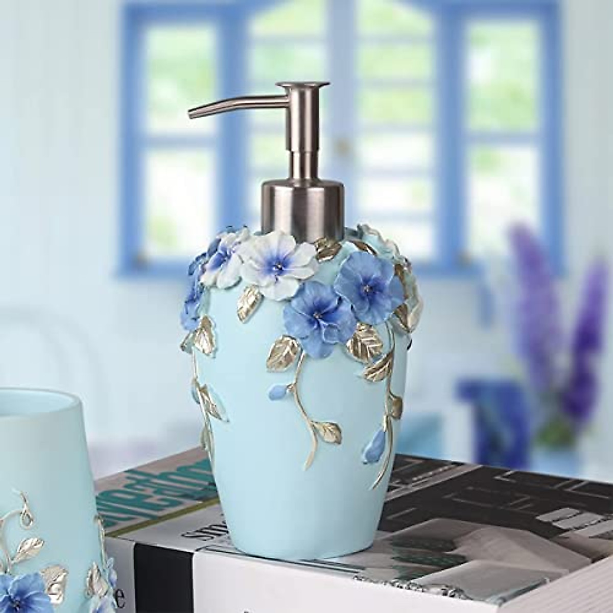 DVTEL Bathroom Five-Piece Set Bathroom Supplies Set Bathroom Wash Cup Toothbrush Holder Set (Color : Pink)