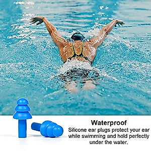 50 Pair Silicone Ear Plugs in Plastic Cases Soft Reusable Comfortable in Bulk Hearing Protection for Swimming Adults Earplugs Water Shower Diving Surfing Sports