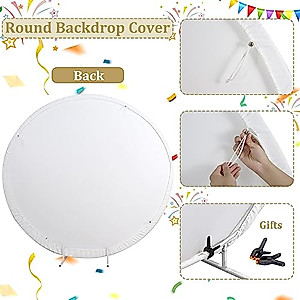 AOFOTO 3x3ft First Communion Baptism Round Backdrop Cover Blush Pink Flower Cross Gold Chalice Candle Christening Circle Photography Background Girl Baby Shower Birthday Party Decorations