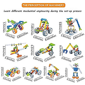AIVIAI STEM Building Toys Set for Kids Education Construction Building Blocks Toy Learning Engineering Kit Toy for Boys and Girls Ages 5-12 Years Old, Christmas/Birthday Gift Idea (167 PCS)