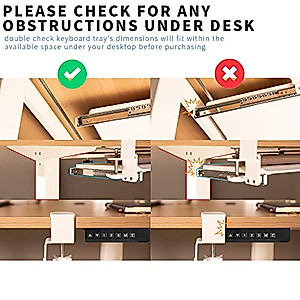 VIVO Large Height Adjustable Under Desk Keyboard Tray, C-clamp Mount System, 27 (33 Including Clamps) x 11 inch Slide-Out Platform Computer Drawer for Typing, White, MOUNT-KB05HW