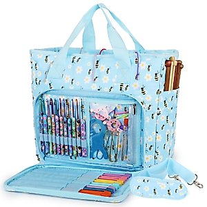 Coopay Crochet Tote Bag Large Capacity Knitting Bag, Portable Yarn Storage Bag for All Knitting Crochet Supplies, Knitting Organizer Bag for Beginners Adults Youth/Knitting Crochet Lovers