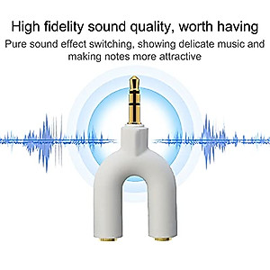 Meideli Audio Converter Headphone Jack Dongle Fast Transmission Metal 1 Male to 2 Female 3.5mm Jack Splitter for Earphone White