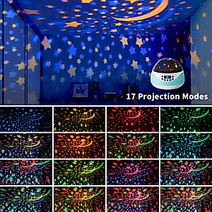 NeasupLife Star Night Light Projector for Kids,Baby Night Light Sensory Lights Starry Stars Projector with Timer & Music & Remote Control,360 ° Rotating,Gifts for 2-5-8-10 Year Old Boys (Blue)