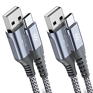 sweguard USB Type C Charger Cable [2-Pack,10ft+10ft] iPhone 16 15 Charger Braided USB C Cord for iPhone 16 15 Pro Max Plus,Samsung Galaxy S24 S23 S22 S21 S20 S10 S9 Note Flip A53 A15,Pixel LG Moto PS5
