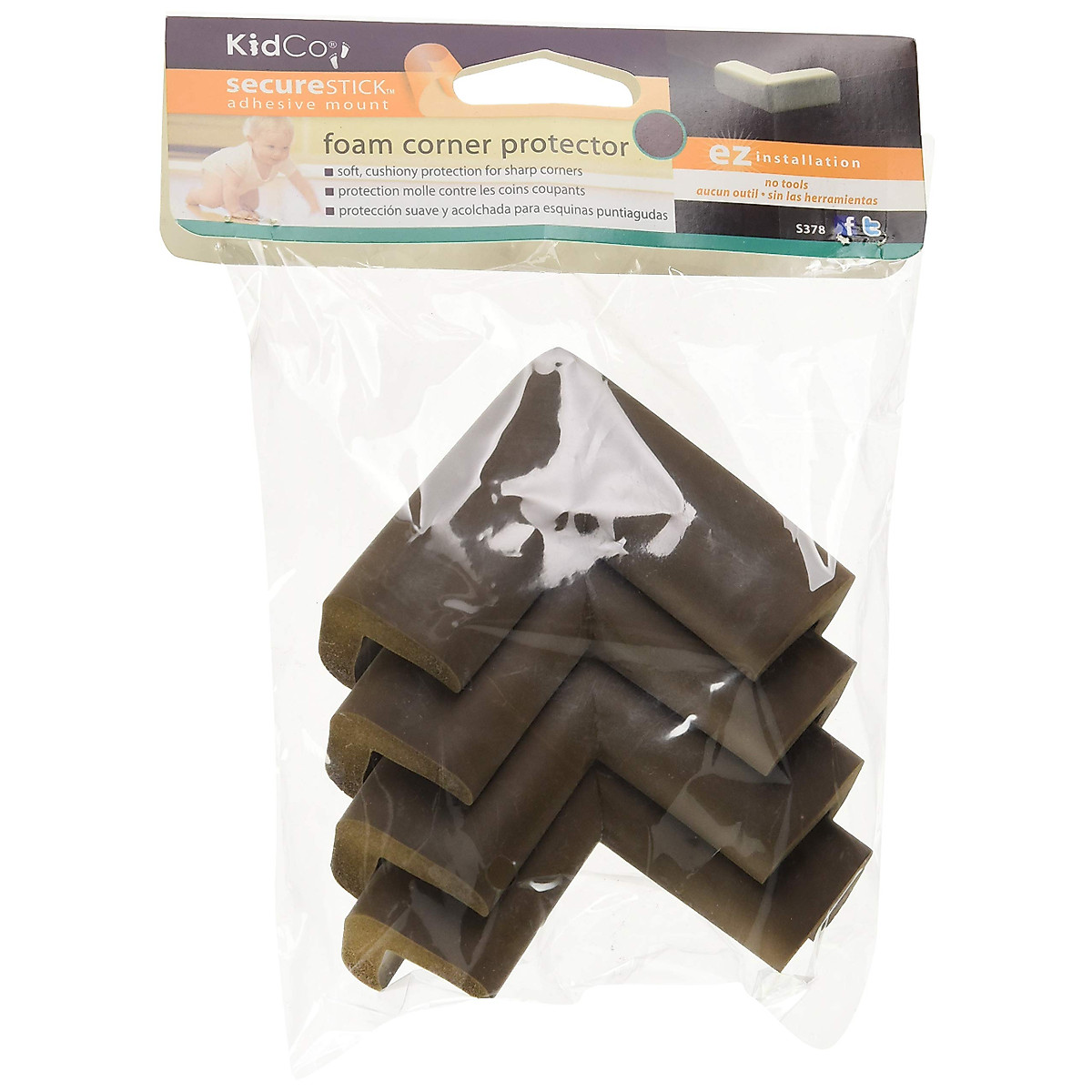 KidCo Foam Protectors (Brown, 4 Corner Protectors)