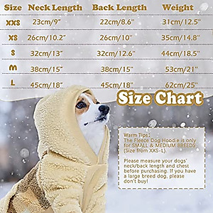 Duojoy Fleece Dog Hoodie Sweater, Coffee Buffalo Plaid Warm Dog Winter Clothes, Pullover Fuzzy Dog Clothes for Small Medium Dogs, Doggie Sweater Sweatshirt with Pockets-S