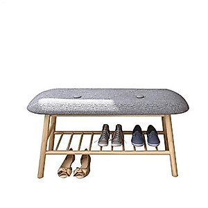 TAZSJG Solid Wood Simple Modern Door wear Shoes Bench Fabric Sofa Stool Home Stool Footstool Shoe Cabinet