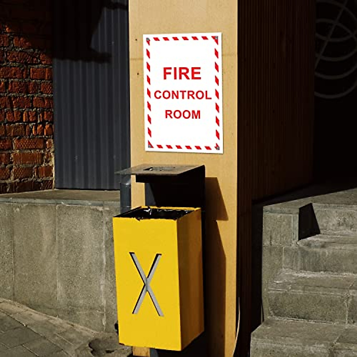 BannerBuzz Fire Control Room Sign with Graphic Aluminum Metal Safety Compliance Sign (24" W X 36" H)