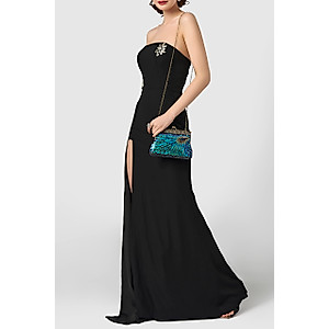 BABEYOND 1920s Flapper Peacock Clutch Gatsby Sequined Handbag Roaring 20s Evening Clutch Beaded Bag 1920s Gatsby Costume Accessories (Style 2)