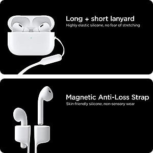 𝟐𝟎𝟐𝟑 𝗡𝗘𝗪 for AirPods Pro Accessories Anti-Lost Combo, AirPods Pro 2 Lanyard Bluetooth Headphones Soft Silicone Magnetic Anti-Loss Strap, Sports Lanyard, Neck Cord