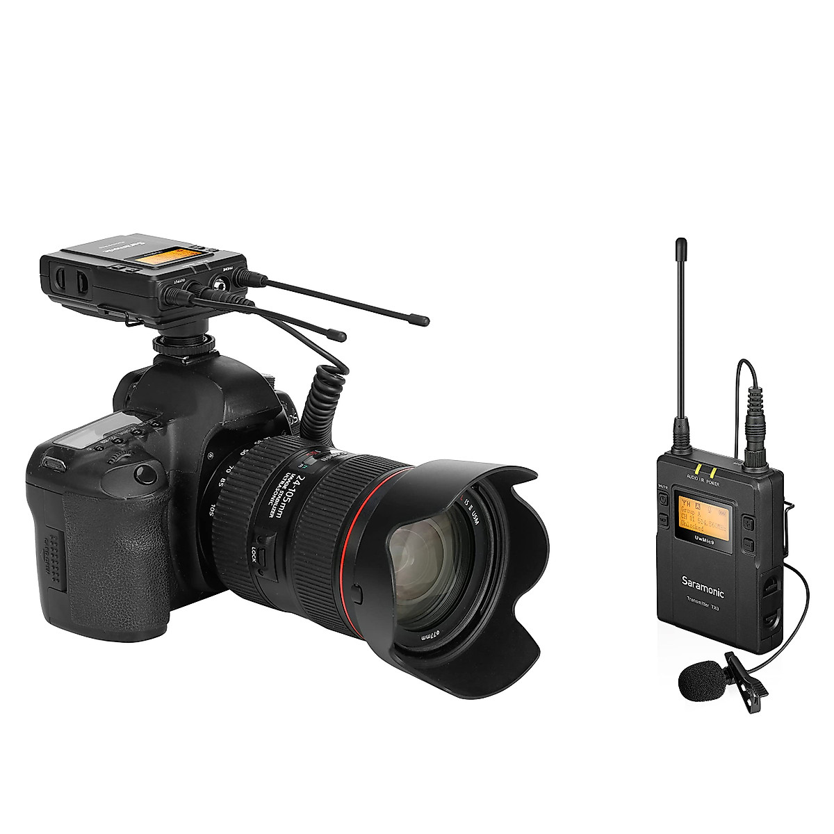 Saramonic UwMIC9 96-Channel Digital UHF Wireless Lavalier Microphone System, Includes RX9 Portable Receiver, TX9 Bodypack Transmitter