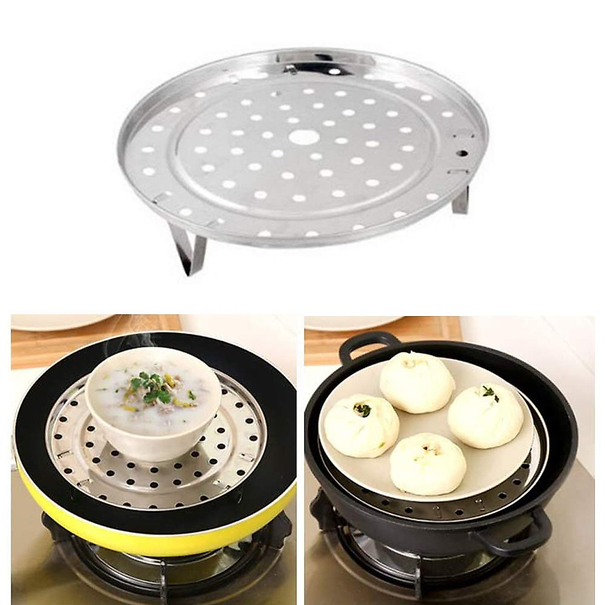 Steamer Rack Metal Steaming Rack Tray Stand Steamer Basket Pots Steaming Stand for Home Kitchen Cooking