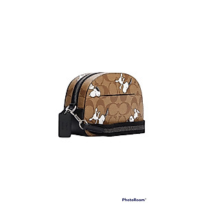 Coach, Inc X Peanuts Mini Serena Crossbody In Signature Canvas With Snoopy Print, Silver/Khaki Multi