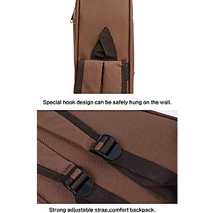 HOT SEAL 10MM Leather Handles Thick Durable Colorful Ukulele Case Bag with Storage (21in, Light Blue)