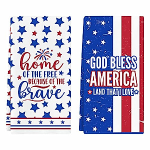 4th of July Decorations, Fourth of July Kitchen Towels, Patriotic Memorial Day Dish Towel, July 4th Kitchen Decor, Independence Day Home Party Decoration, American Flag Stars Bathroom Hand Towels
