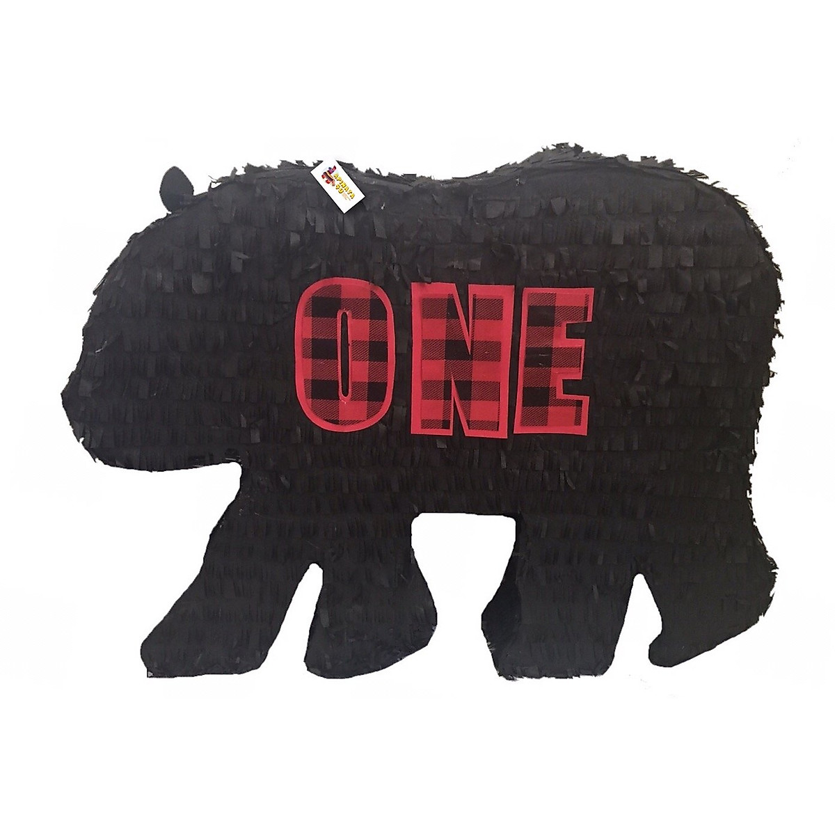 20" Tall Lumberjack Bear Pinata for First Birthday Wild One Party