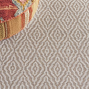 MARTHA STEWART x SAFAVIEH 5' x 7' Taupe/Cream MSR484E Contemporary Geometric Cotton Area Rug