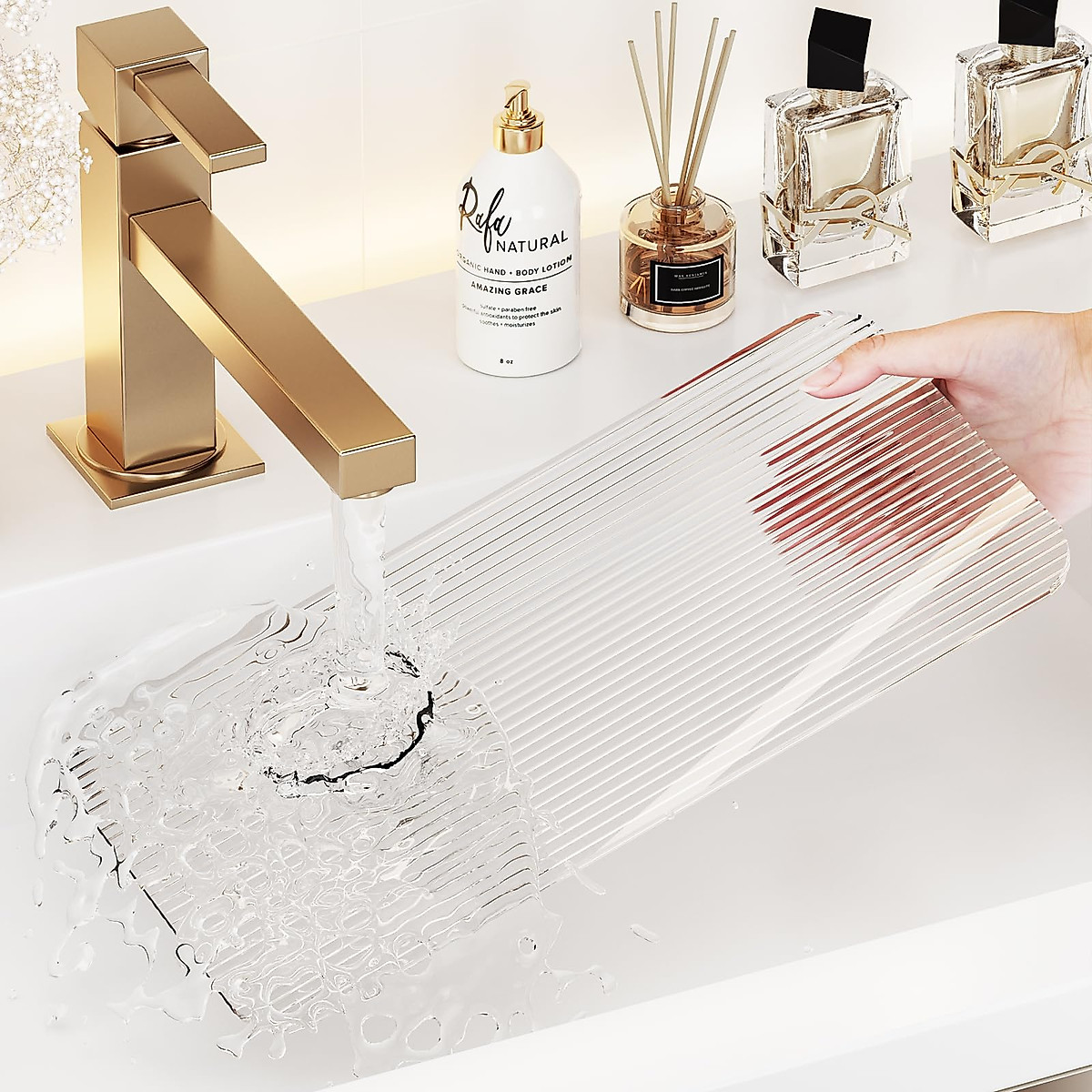 Seoneiro 2 Tier Corner Bathroom Counter Organizer, Cosmetic Skincare Organizer, Bathroom Countertop Perfume Tray Vanity Organizer, Kitchen Spice Corner Storage Shelf