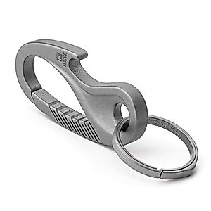 TISUR Titanium Carabiner Key Holder Quick Release Heavy Duty Bottle Opener Car Key Chain for Men (Taiji+O Ring)