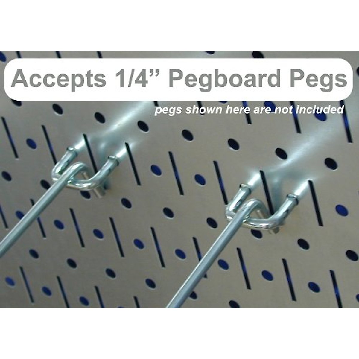 Wall Control Modular Pegboard Tool Organizer System - Wall-Mounted Metal Peg Board Tool Storage Unit for Pegboard Tiling (Metallic Pegboard)